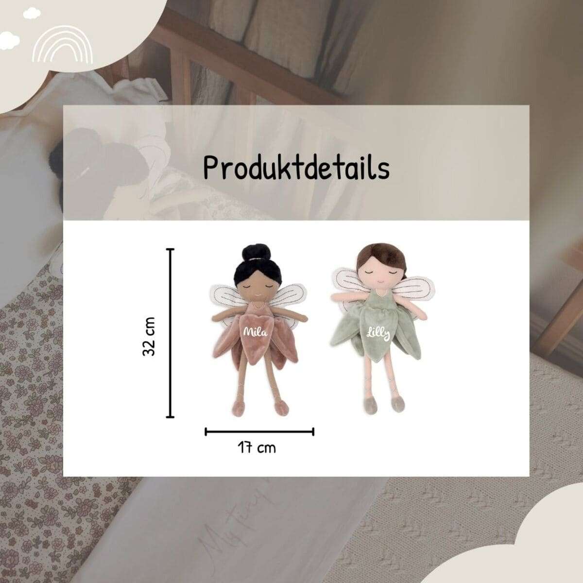 Kuscheltier Fairy Mae I Fee Stofftier Jollein I personalisierbar