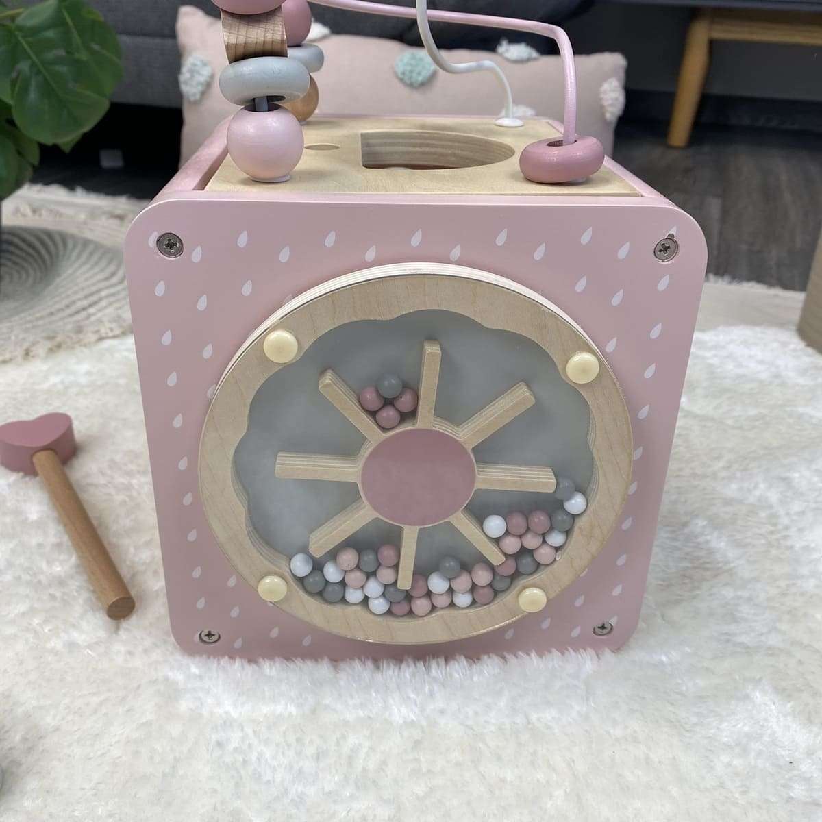 Motorikwürfel label label rosa | Babygeschenk | personalisierbar